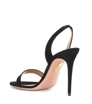 AQUAZZURA So Nude 105 Suede Sandals - Black