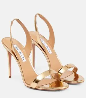 AQUAZZURA So Nude 105 Patent Leather Sandals