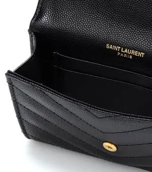 Saint Laurent Monogram Small Leather Wallet - Black