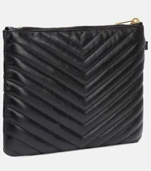 Saint Laurent Cassandre Matelassé Leather Pouch - Black