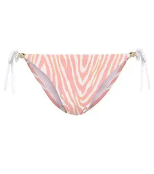 Heidi Klein Cape Town Zebra-print Bikini Bottom - Pink
