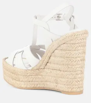 Saint Laurent Tribute 130 Leather Espadrilles - White