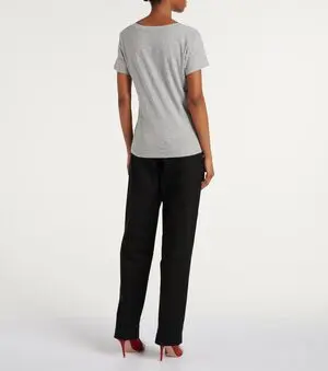 Vince Pima Cotton V-neck T-shirt - Grey
