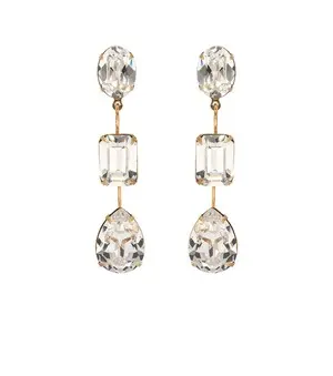 JENNIFER BEHR Allanah Crystal-embellished Earrings - White