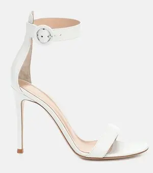 GIANVITO ROSSI Portofino 105 Leather Sandals - White