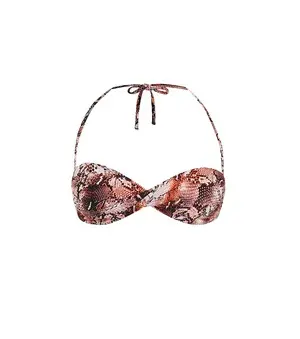 Melissa Odabash Martinique Snake-effect Bikini Top - Brown