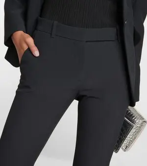Alexander McQueen Mid-rise Flared Pants - Black