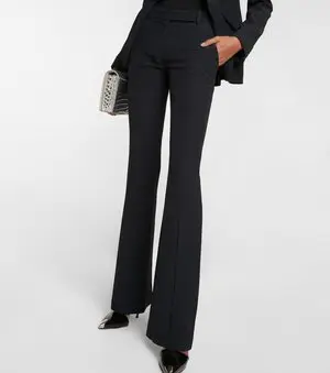 Alexander McQueen Mid-rise Flared Pants - Black