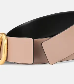 Valentino Garavani Vlogo Signature 40 Reversible Leather Belt - Beige