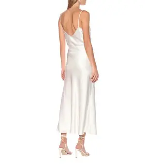 Galvan Valletta Satin Bridal Midi Skirt - White