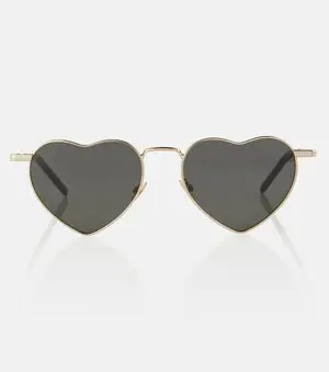 Saint Laurent Sl 301 Loulou Heart-shaped Sunglasses - Gold