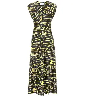 MARINE SERRE Zebra-print Jersey Maxi Dress