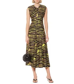 MARINE SERRE Zebra-print Jersey Maxi Dress