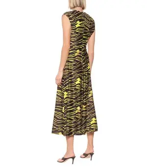 MARINE SERRE Zebra-print Jersey Maxi Dress