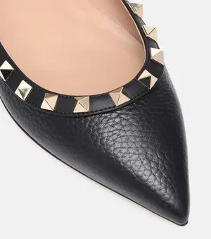 Valentino Garavani Rockstud Leather Ballerinas - Black