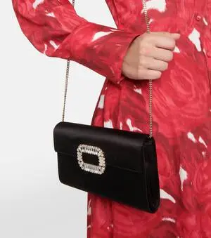 ROGER VIVIER Evening Envelope Satin Clutch