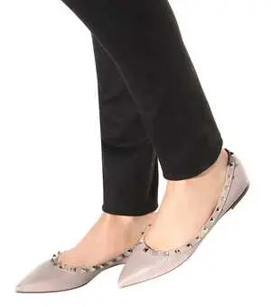 Valentino Garavani Rockstud Ballet Flats - Neutrals