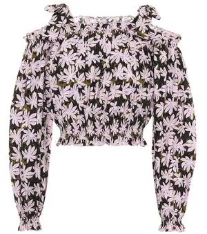 ALEXANDRA MIRO Gypsy Printed Cotton Crop Top