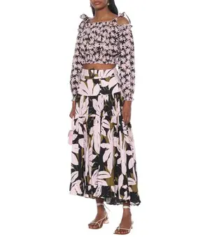 ALEXANDRA MIRO Gypsy Printed Cotton Crop Top