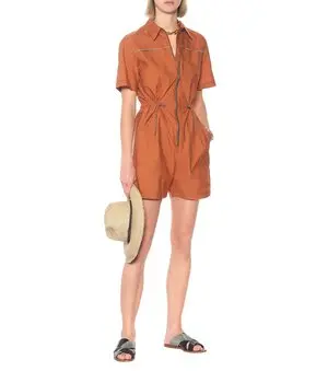 Brunello Cucinelli Exclusive To – Embellished Cotton-blend Playsuit