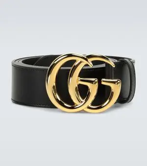 Gucci Gg Marmont Leather Belt - Black