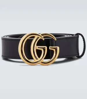 Gucci Gg Marmont Leather Belt - Black