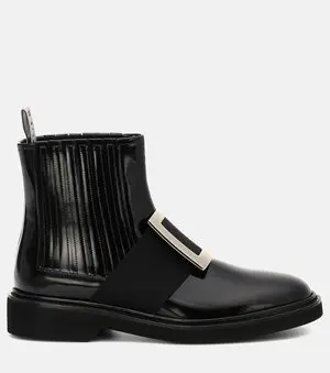 ROGER VIVIER Chelsea Viv' Leather Ankle Boots
