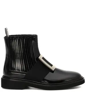 ROGER VIVIER Chelsea Viv' Leather Ankle Boots