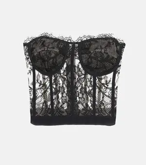 Alexander McQueen Lace Bustier - Black