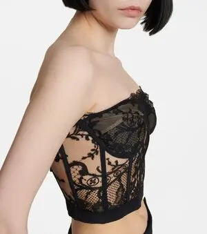 Alexander McQueen Lace Bustier - Black