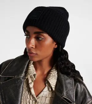 Acne Studios Pansy Wool Beanie - Black