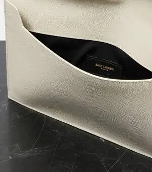 Saint Laurent Uptown Leather Clutch - White
