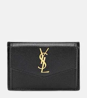 Saint Laurent Uptown Leather Card Case - Black