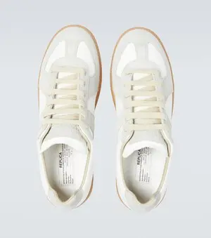 MAISON MARGIELA Replica Leather And Suede Sneakers - White