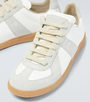 MAISON MARGIELA Replica Leather And Suede Sneakers - White