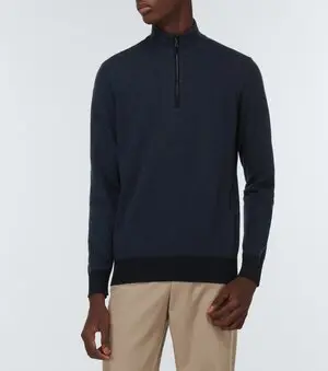 Loro Piana Mezzocollo Roadster Cashmere Sweater - Blue