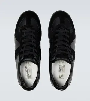 MAISON MARGIELA Replica Leather And Suede Sneakers - Black