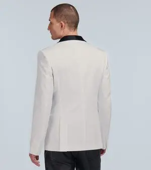 Wales Bonner Stretch-Cotton Tuxedo Jacket In White - 60% Off
