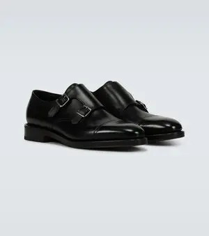 John Lobb William Monk Strap Shoes - Black