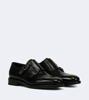 John Lobb William Monk Strap Shoes - Black