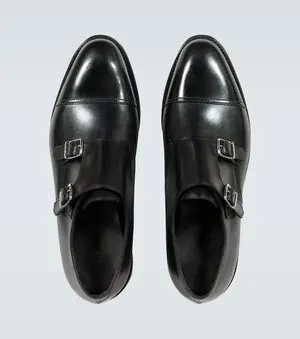 John Lobb William Monk Strap Shoes - Black