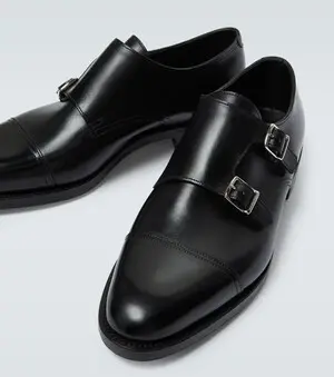 John Lobb William Monk Strap Shoes - Black