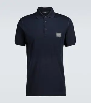 Dolce & Gabbana Plaque Polo Shirt - Black