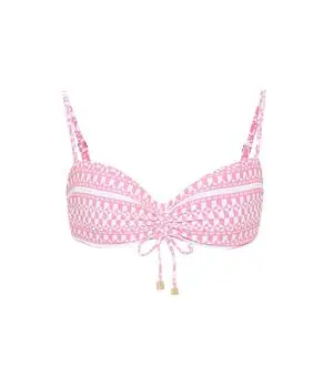 Heidi Klein Buenos Aires Printed Bandeau Bikini Top - Pink
