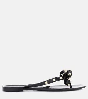 Valentino Garavani Rockstud Pvc Thong Sandals - Black