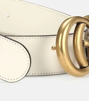 Gucci Gg Leather Belt - White