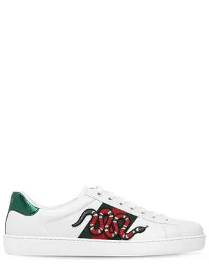 Gucci New Ace Snake Leather Sneakers White-39