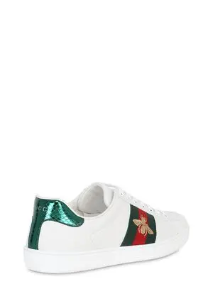 Gucci New Ace Bee Web Leather Sneakers