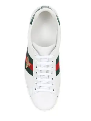 Gucci New Ace Bee Web Leather Sneakers