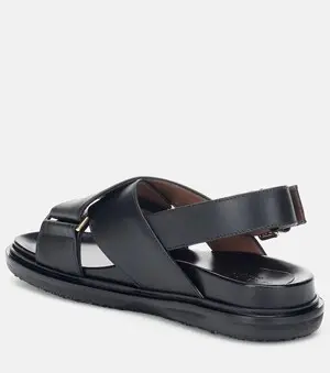 Marni Fussbett Leather Sandals - Black